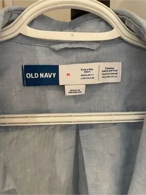 Old Navy | Shirts | Old Navy Light Blue Linen Blend Shirt M | Poshmark